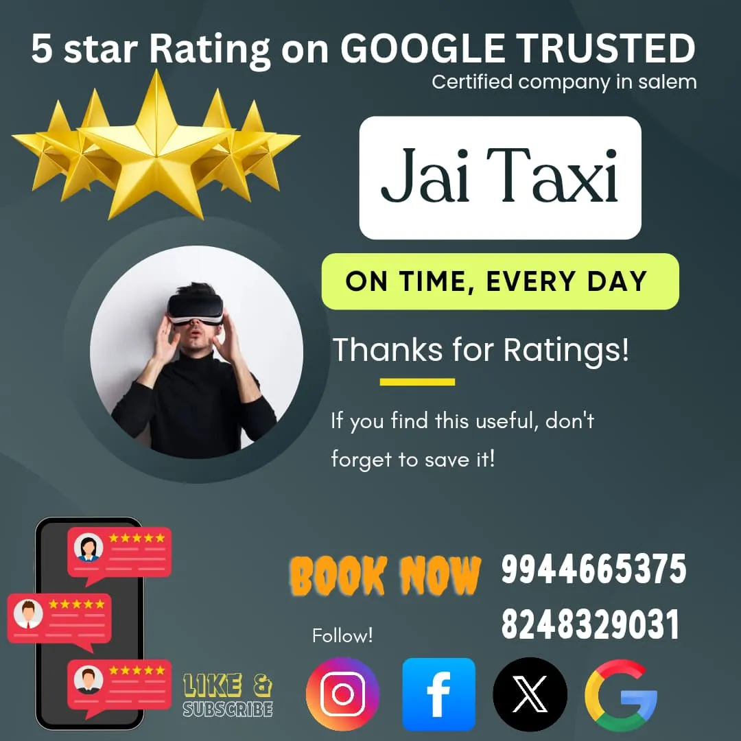 Jai Taxi Salem - Best Taxi Service in Salem | Call Taxi & Outstation Packages